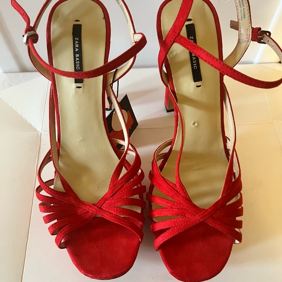 Zara | Shoes | Brand New Red Zara Platform Sandals | Poshmark